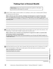 Empowering Teens Steps For Sexual Health Responsibility Course Hero