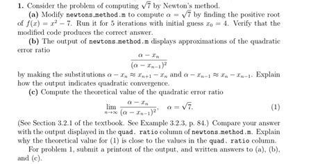 Solved Consider The Problem Of Computing V By Newton S Chegg