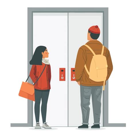 A Man And A Woman Are Standing In Front Of A Door That Says Quot The Exit Quot Premium AI