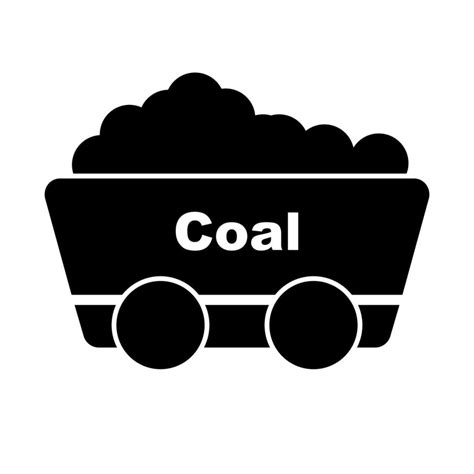 Coal Mine Trolley Silhouette Icon Coal Mining Vector 34819667 Vector