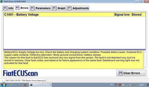C1001 Error Fiat Stilo The Fiat Forum