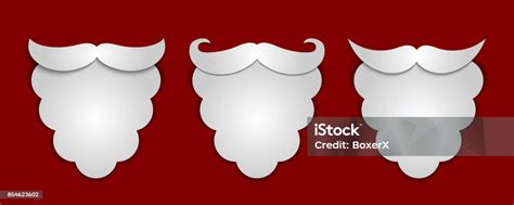 빨간 배경에 1에 그림자 3 추상 눈 종이 산타 수염 벡터 벡터 일러스트 레이 션 개념에 대한 스톡 벡터 아트 및 기타 이미지 개념 겨울 공휴일 Istock