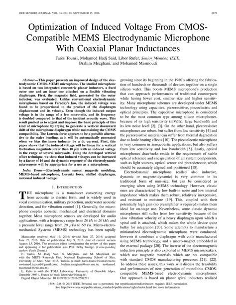 Pdf Optimization Of Induced Voltage From Cmos Compatible Mems Electrodynamic Microphone With