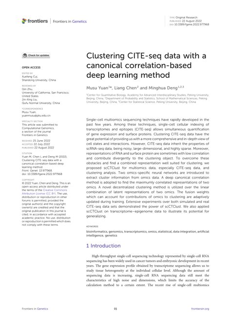 pdf clustering cite seq data with a canonical correlation based deep