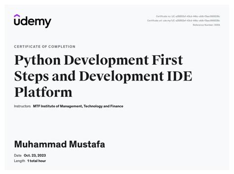 Muhammad Mustafa On Linkedin Python Pythondevelopment Coding Udemycertificate