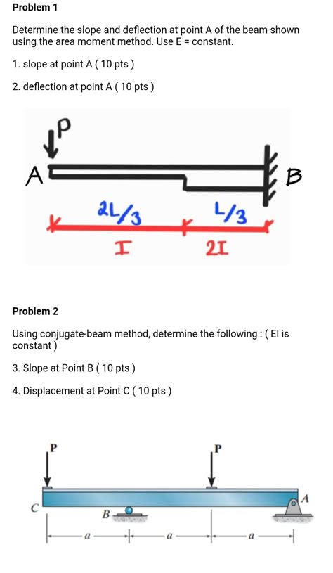 Solved Problem Determine The Slope And Deflection At Point Chegg