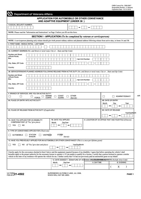 Top Va Form 21 4502 Templates Free To Download In Pdf Format