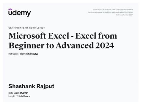 Shashank Rajput On Linkedin Udemy Excel Msoffice Skillshare