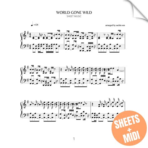 World Gone Wild Sheet Music And Midi Sachin Sen