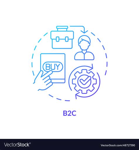 2d Gradient Thin Linear Icon B2c Concept Vector Image