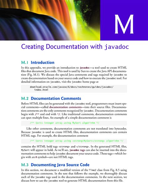 Appendix M Creating Documentation With Javadoc M Creating Documentation With Javadoc M Studocu