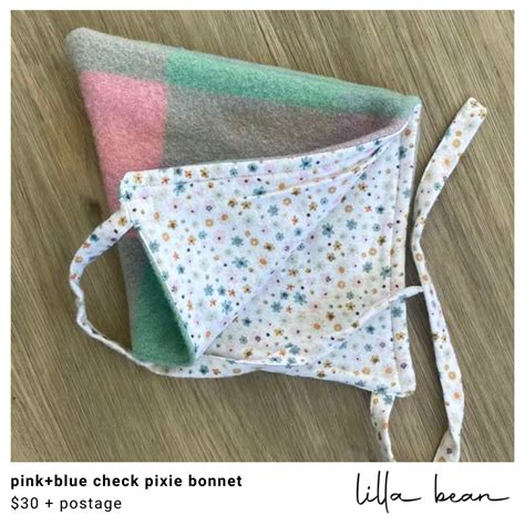 Pink Multi Check Pixie Bonnet Size Medium — Lilla Bean