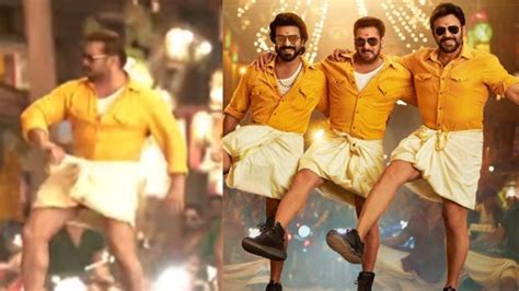 When Mass Meets Bhai Fans Rejoice As Salman Khan Dons Lungi In Yentamma Song With Ram Charan