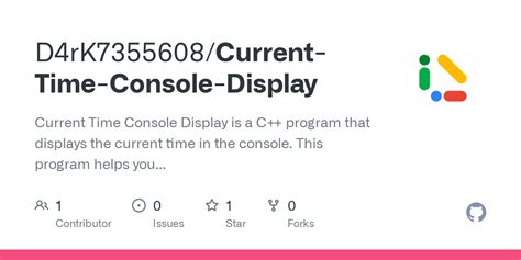 Github D4rk7355608current Time Console Display Current Time Console