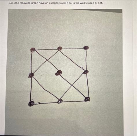 Solved Does The Following Graph Have An Eulerian Walk If