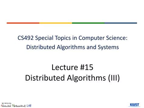 Ppt Lecture 15 Distributed Algorithms Iii Powerpoint Presentation Id6057804