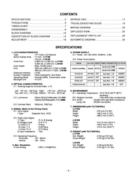 LG L1919S Service Manual download, schematics, eeprom, repair info for ...