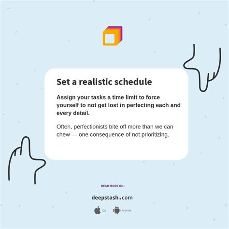 Set A Realistic Schedule Deepstash