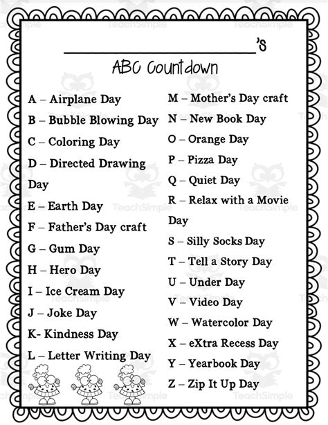 Abc Countdown Calendar