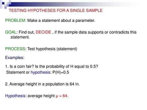 Ppt Testing Hypotheses For A Single Sample Powerpoint Presentation Free Download Id9189626