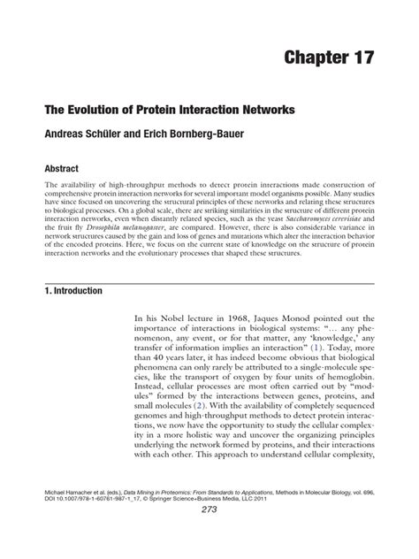 17 the evolution of protein interaction networks pdf