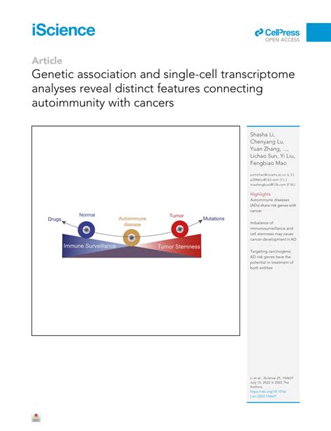 Pdf Genetic Association And Single Cell Transcriptome Analyses Reveal Distinct Features
