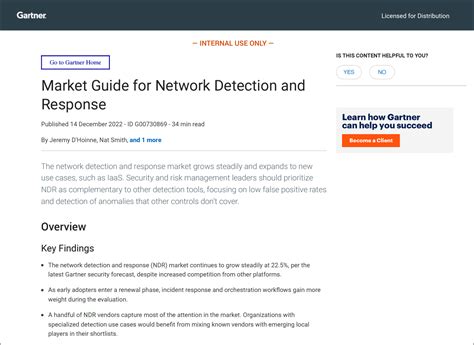 2023 Gartner® Market Guide For Network Detection And Response Wisdominterface