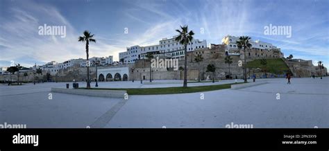 Morocco Ancient Walls And Skyline Of Tangier Old Town The Door Of