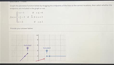 solved graph the piecewise function below by dragging the