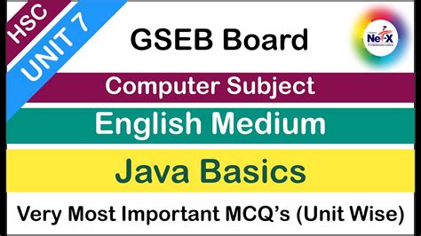 Unit 7 Java Basic Top 30 Imp Mcq For Std 12 Computer Subject Youtube