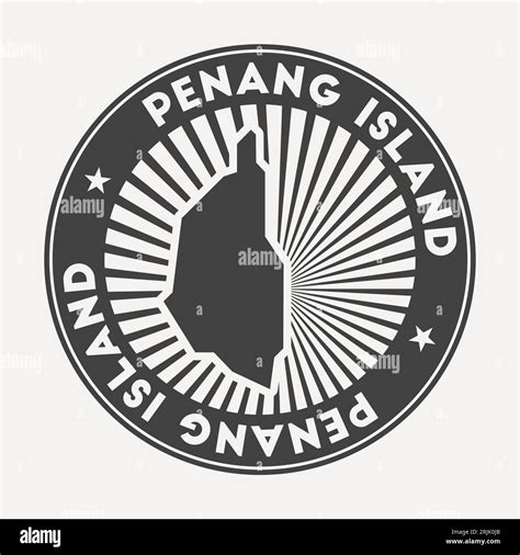 Penang Island Round Logo Vintage Travel Badge With The Circular Name And Map Vector