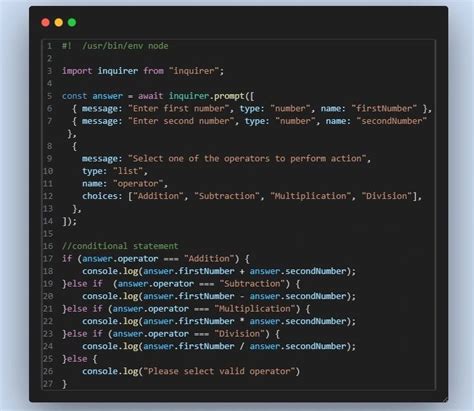 Created A Typescript And Javascript Calculator With Inquirer Ayesha