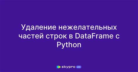 Удаление нежелательных частей строк в Dataframe с Python
