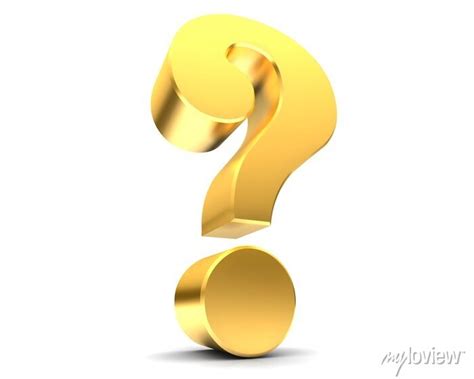 Question Mark Golden 3d Interrogation Point • Wall Stickers Three