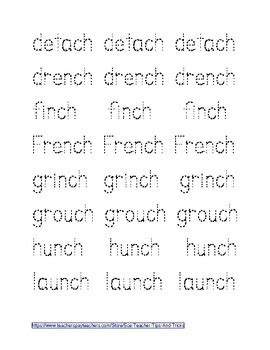 CH Ending Digraph Tracing Sheets By ECE Teacher Tips And Tricks