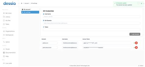 git credentials dessia documentation