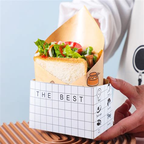 Egg Drop Box Korean Sandwich Holder Small And Big With Design Egg Drop Box Korean Style Toast