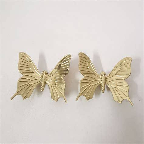 Solid Brass Butterfly Drawer Knobs Cabinet Handles Knobs For Etsy