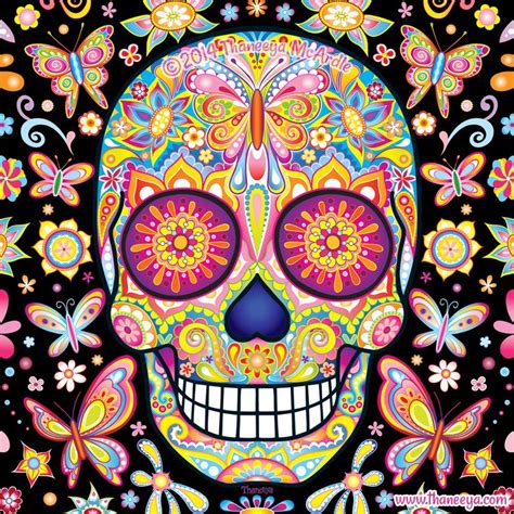 This Smiling Sugar Skull Was Inspired By Colorful Skull Art Day