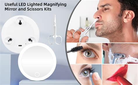 20x Lighted Magnifying Mirror With 3 Suction Cups 10cm Rechargeable