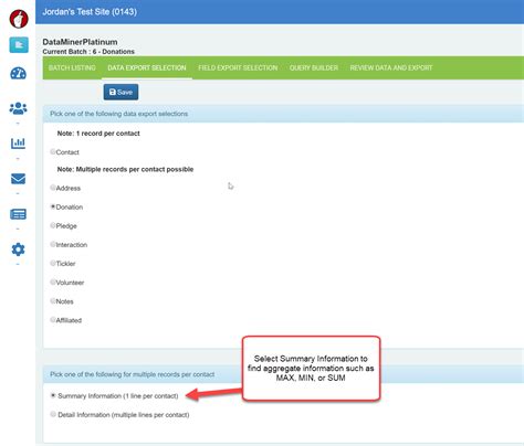 Aggregate Summary Fields For Dataminer Platinum Donorsnap Support