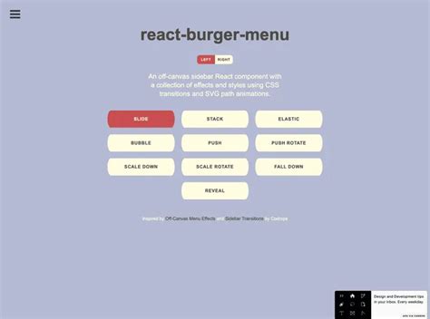 React Burger Menu By Negomi A React Template Built At Lightspeed