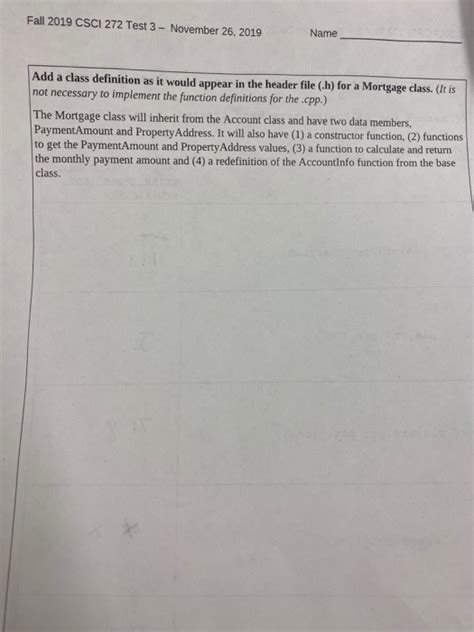 solved fall 2019 csci 272 test 3 november 26 2019 name