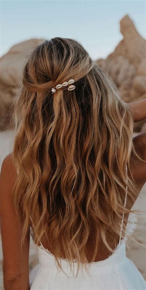 42 Cute And Easy Summer Hairstyles For 2022 Half Up Undone Beach