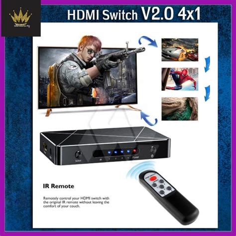 SGEYR HDMI 2 0 Switch 4 Port 4K 4X1 HDMI Switch 4 In 1 Out Metal HDMI Switches Selector Box