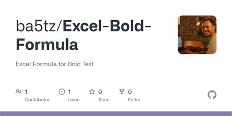 Github Ba5tzexcel Bold Formula Excel Formula For Bold Text