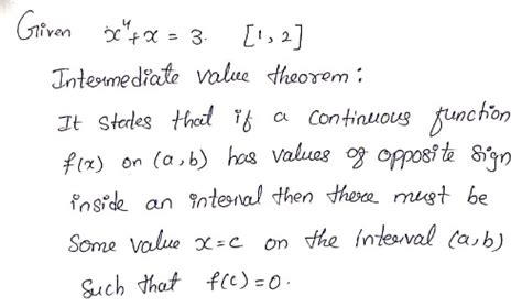 Answered A Use Intermediate Value Theorom Ivt … Bartleby