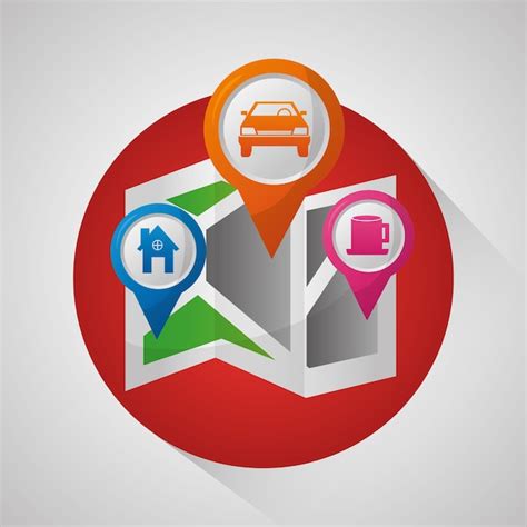 Premium Vector Gps Navigation Application Sticker Pin Maps Places Locations