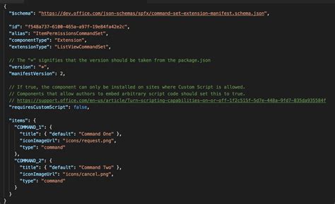 Sharepoint Framework Extensions Command Set
