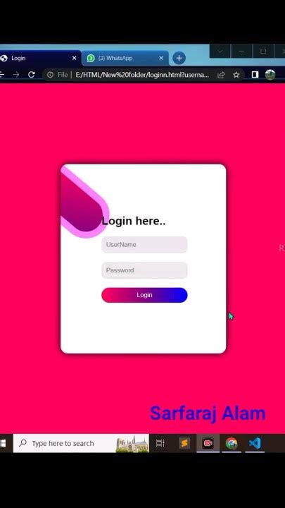 Html Css Htmlcss Login Form Sarfaraj Alam